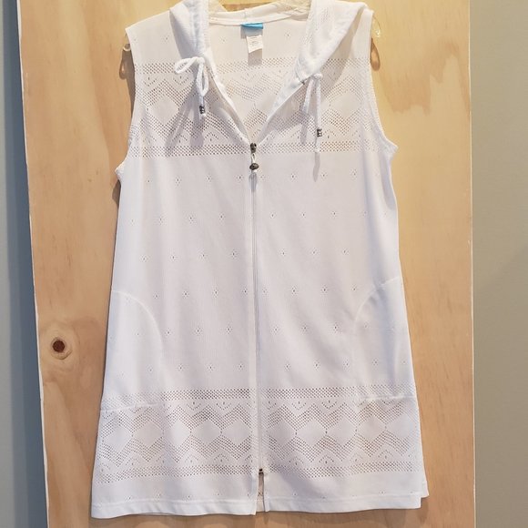 Dotti | Swim | Dotti White Bathing Suit Cover Up With Hood | Poshmark